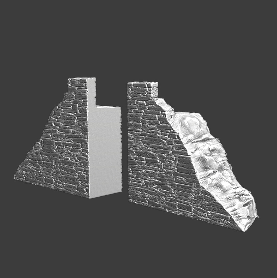 Modular Castle System - Destroyed wall ends – 🏅 EboraMiniatures