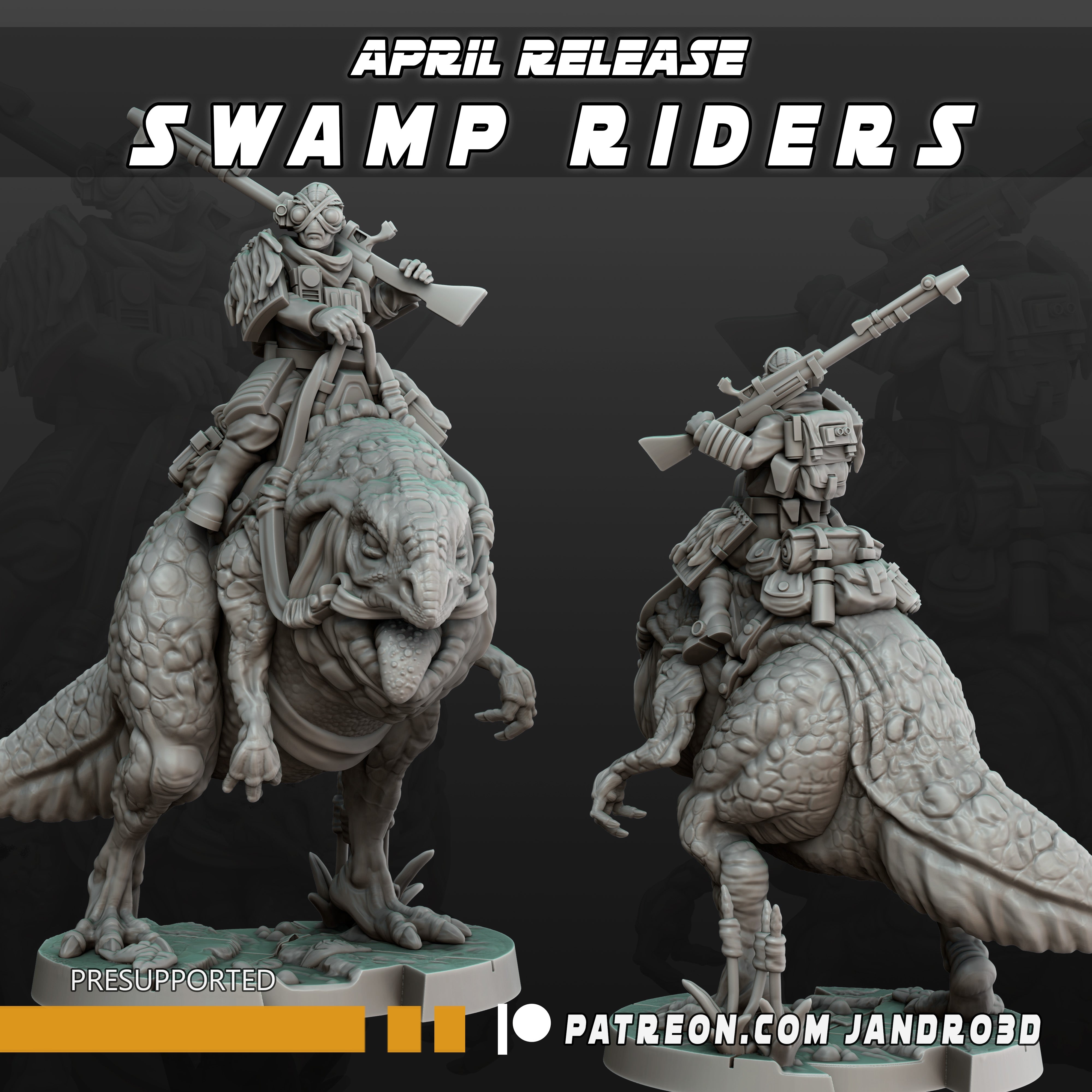 Swamp Raiders Mount (4 modelos) – 🏅 EboraMiniatures