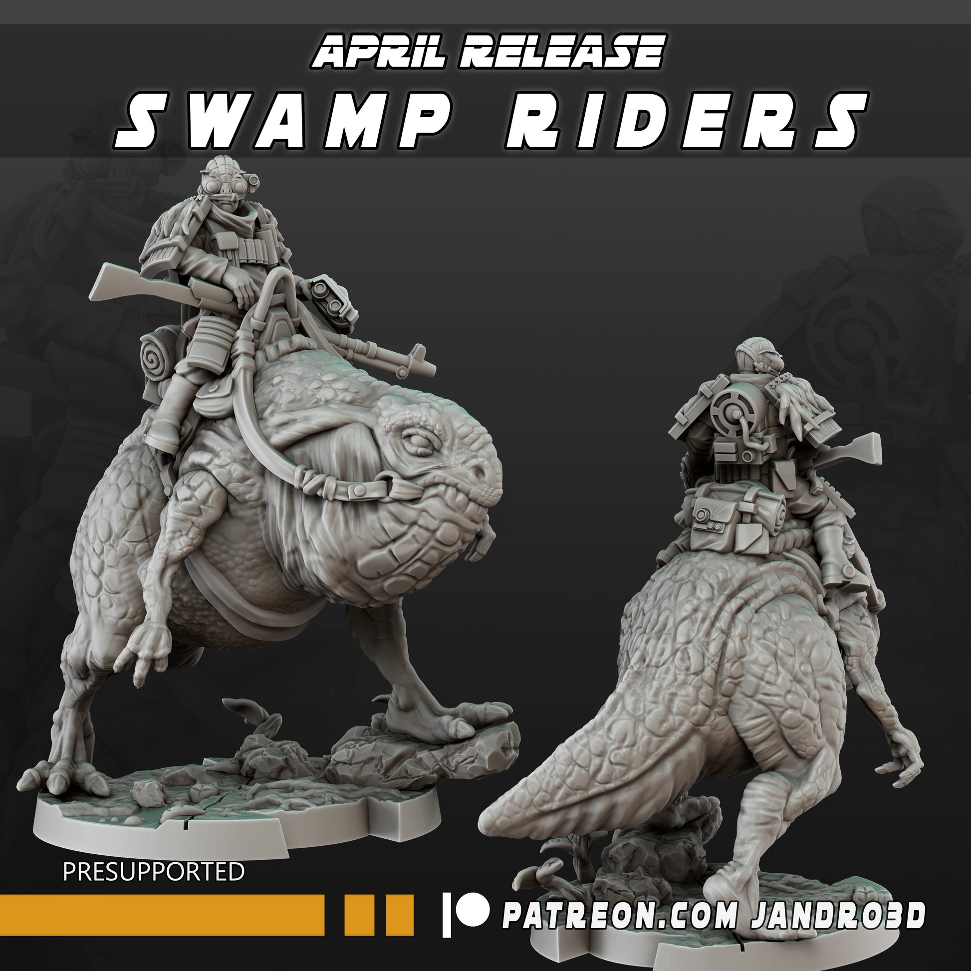 Swamp Raiders Mount (4 modelos) – 🏅 EboraMiniatures