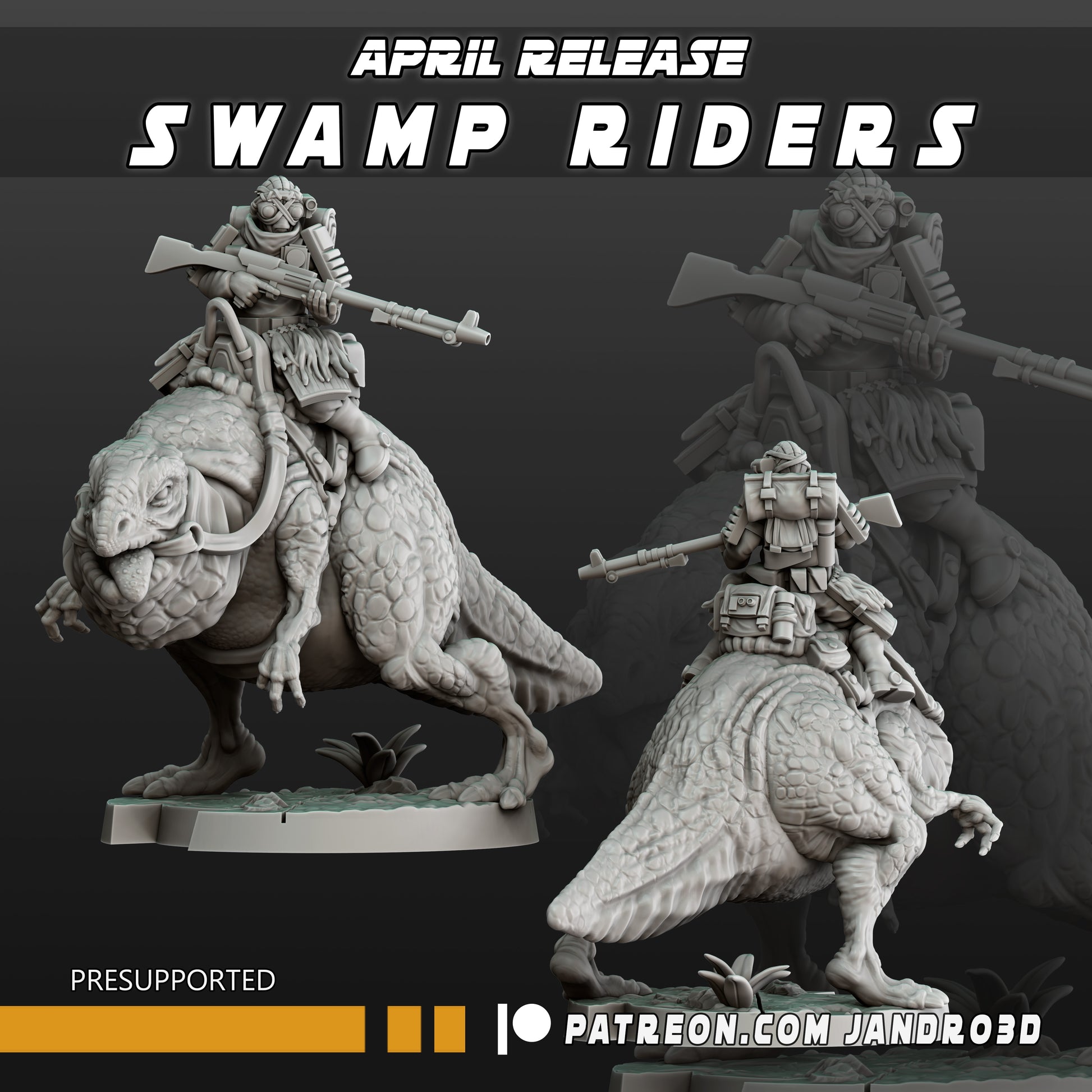 Swamp Raiders Mount (4 modelos) – 🏅 EboraMiniatures