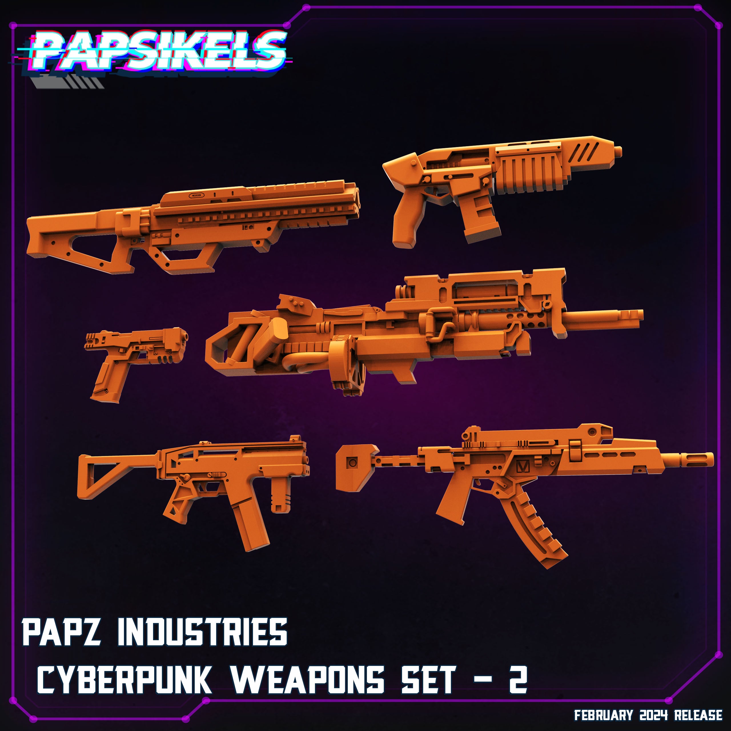 Papz Industries Cyberpunk Weapons set 2 – 🏅 EboraMiniatures