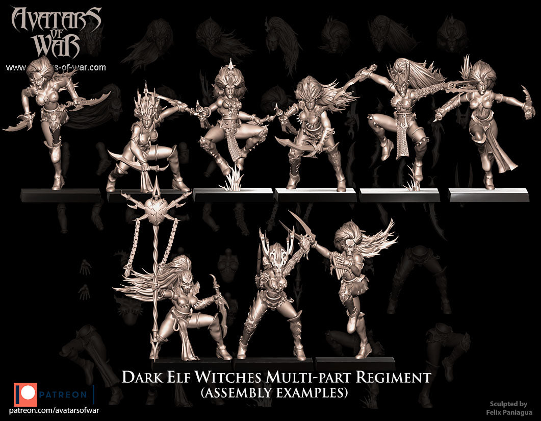 Dark Elf Witches – 🏅 EboraMiniatures